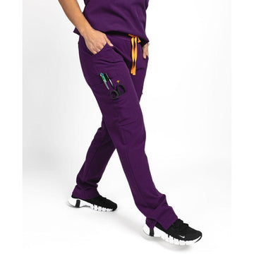 The Pfeiffer - Purple Slim-Fit Medical Scrub Pants for Women