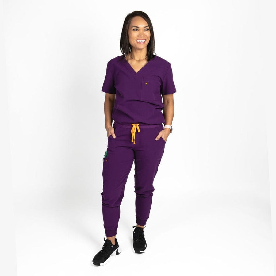The Wilder - Purple One-Pocket Medical Scrub Top for Women